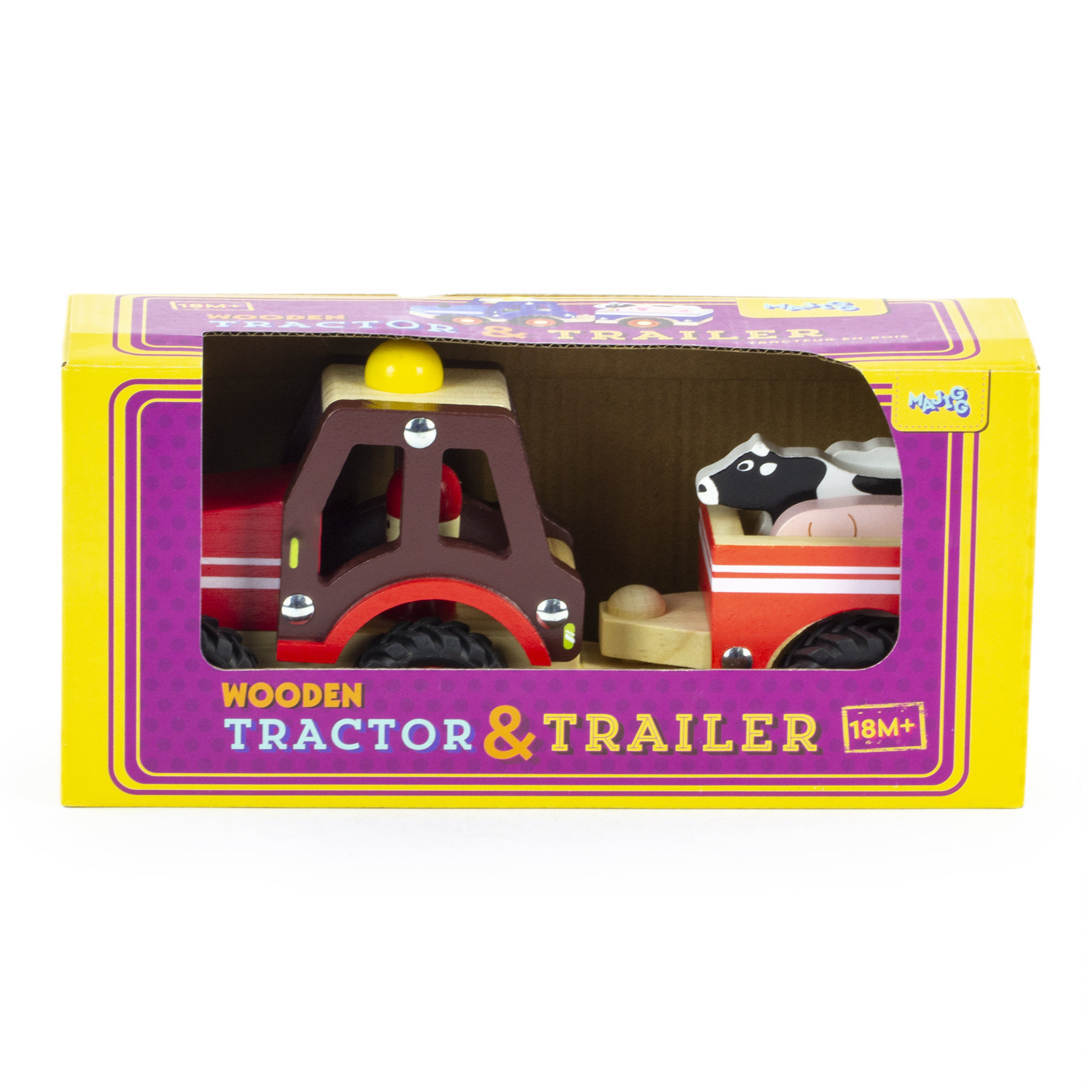 MAJIGG Wooden Tractor & Trailer Set - Home Farm Attingham